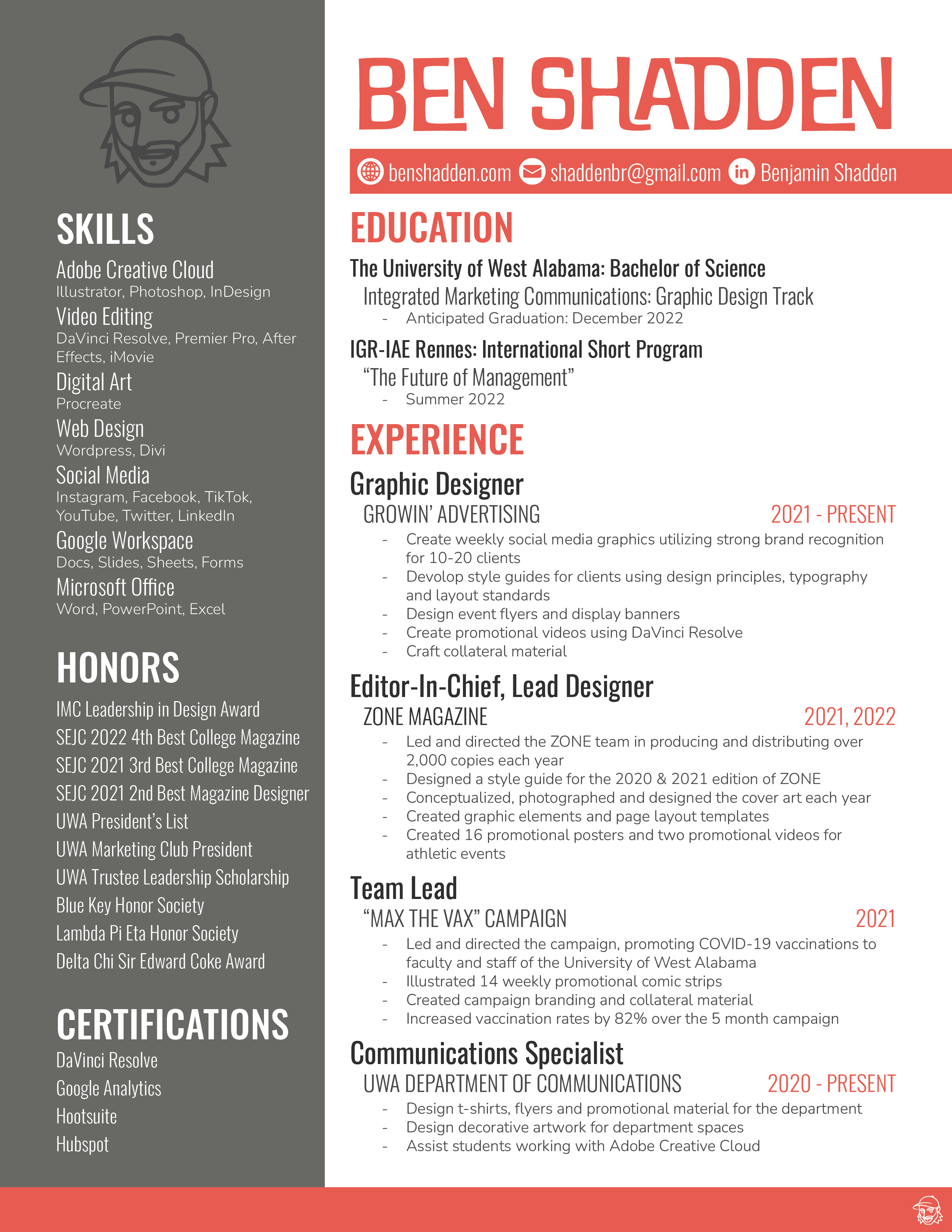 RESUME | Benjamin Shadden